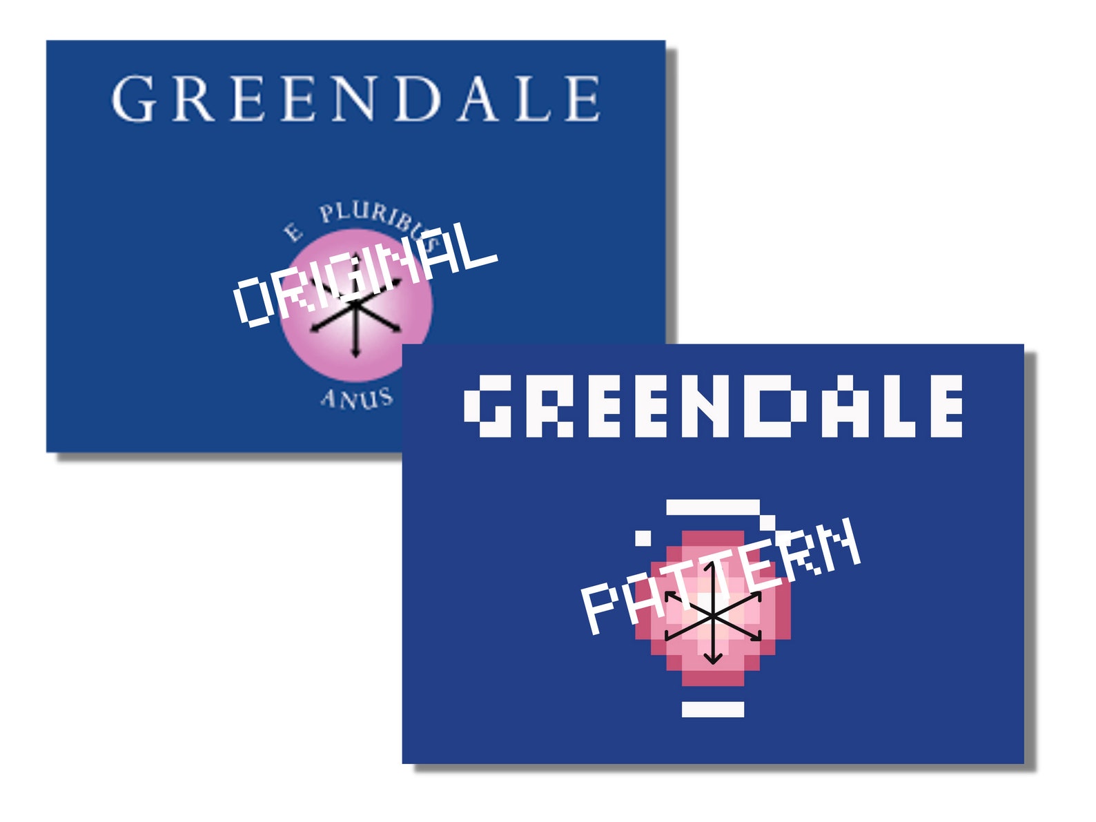 COMMUNITY Greendale Flag Mini Cross Stitch Pattern PDF Download - Etsy