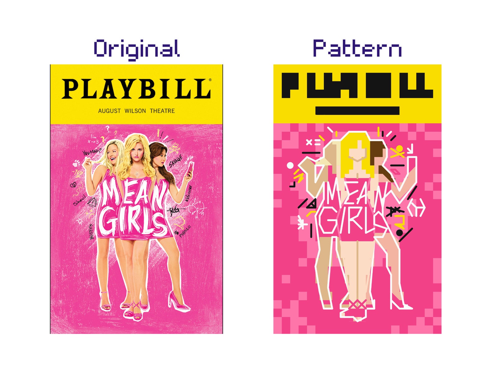 MEAN GIRLS Mini Broadway Playbill Cross Stitch Pattern PDF - Etsy