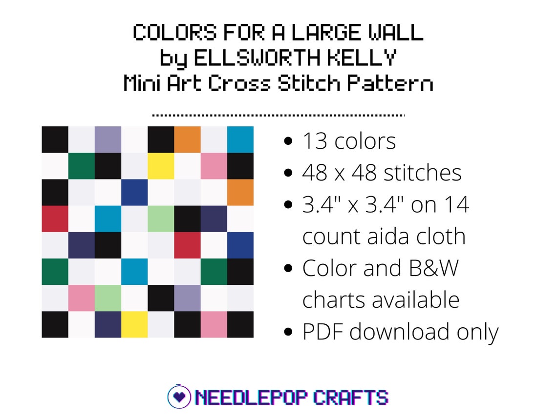 Ellsworth Kelly Colors for a Large Wall Mini Modern Art Cross Stitch ...