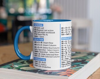 Excel Super Shortcuts Mug from Tiktok: Nerd Gift Coworker Coffee Mug ...