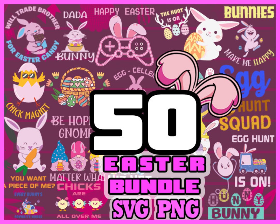 Happy Easter SVG Bundle, Easter SVG, Easter Quotes, Easter Bunny Svg ...