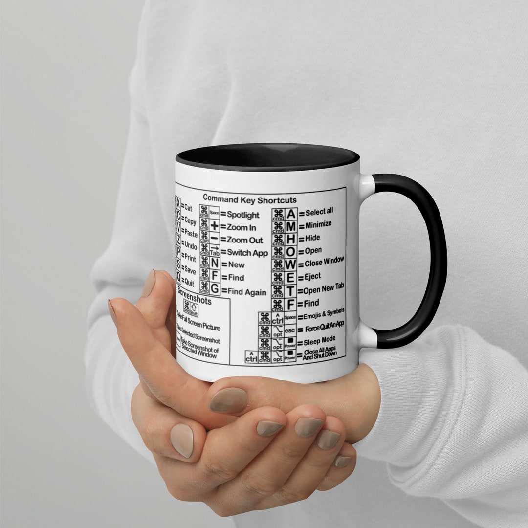 Mac Mug, Mac OS Shortcuts Cheat Sheet Mug, Apple Cheat Sheet, Command ...