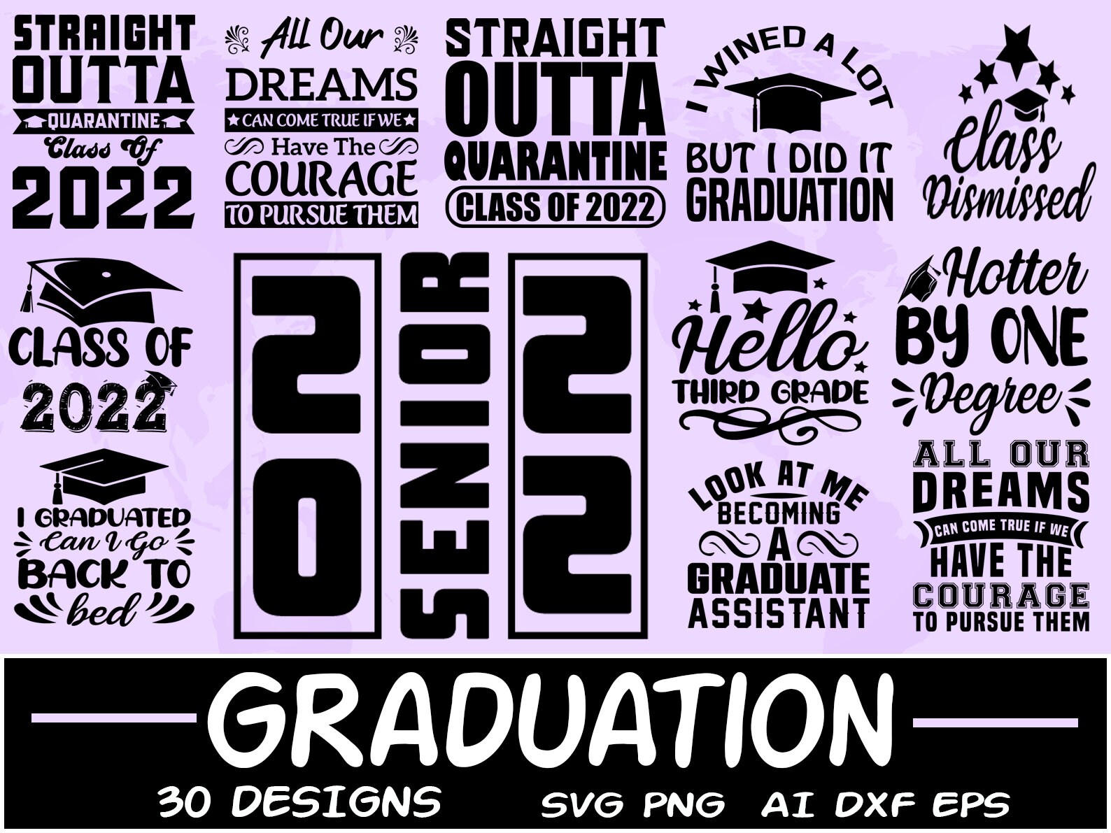 Class of 2022 Svg Bundle, Senior 2022 Svg, 2022 Graduation Svg ...