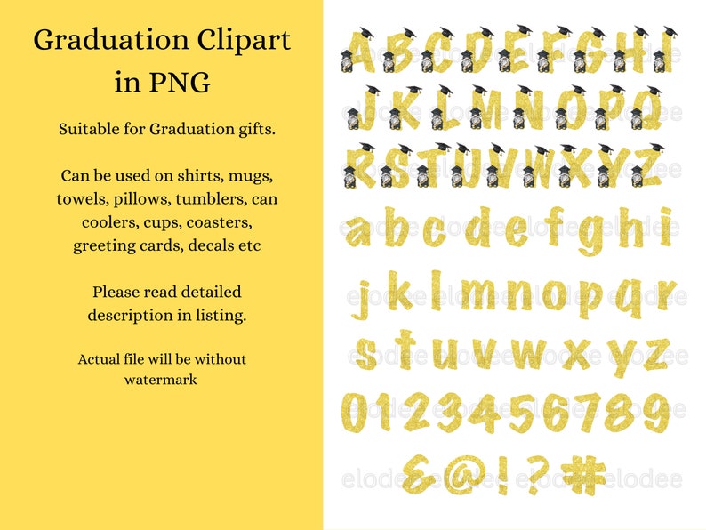 Graduation Gnome Alphabet Clip Art Sublimation PNG Letters - Etsy