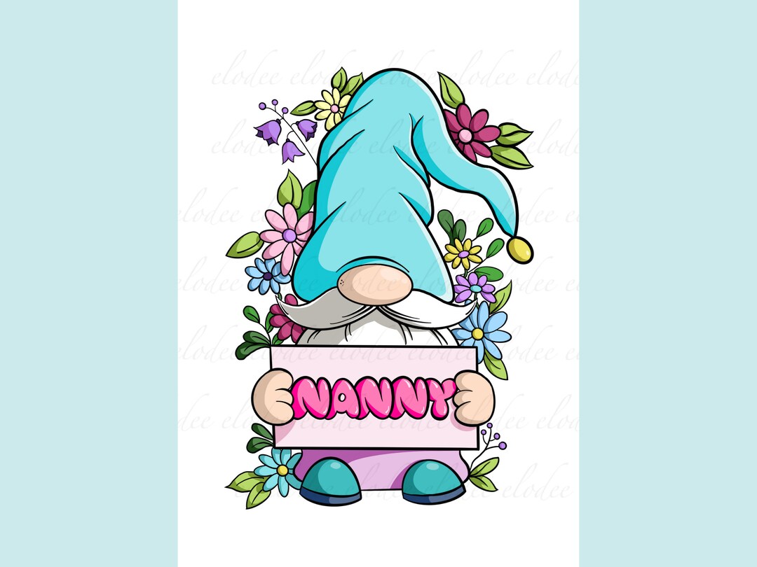 Nanny Flower Gnome Clip Art | Sublimation | PNG | Gonk | Flower | Mother's Day | Digital Design ...