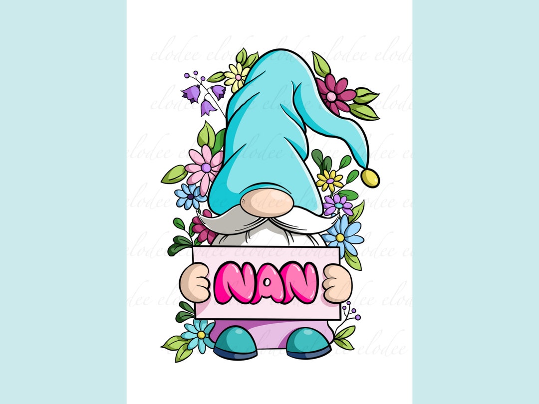 Gnome Clip Art for Nan | Sublimation | PNG | Gonk | Flower | Mother's ...