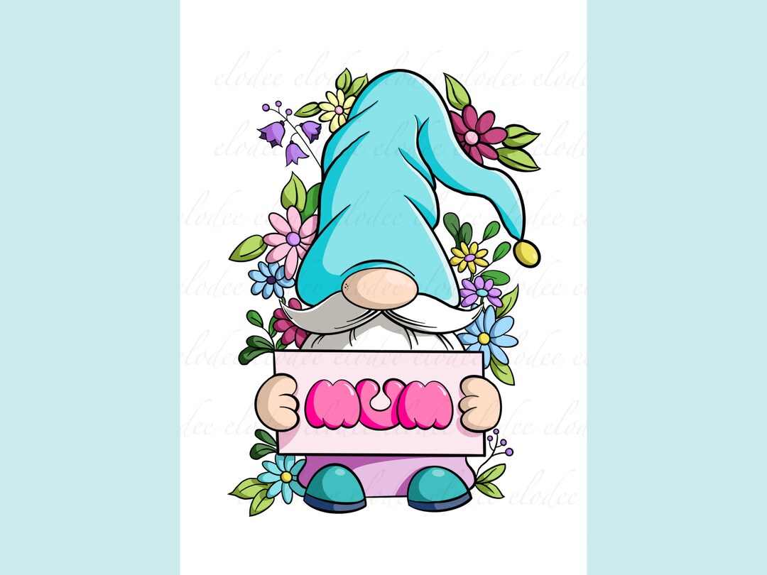 Mum Flower Gnome Clip Art | Sublimation | PNG | Gonk | Flower | Mother ...