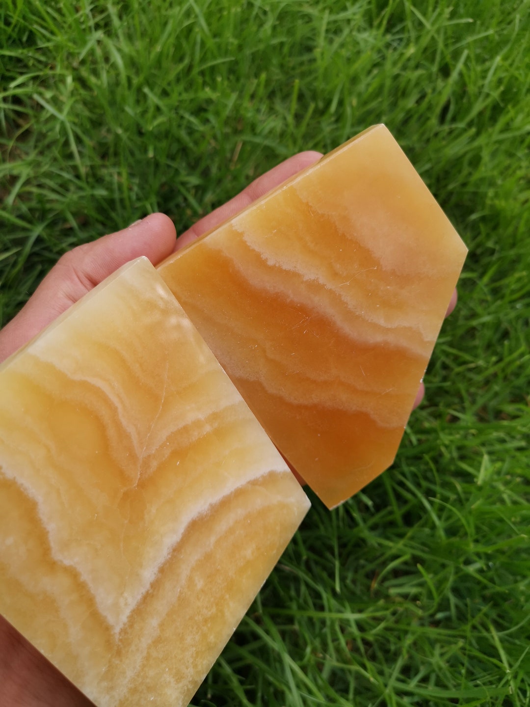 Honey Yellow Calcite Slab, Polished Slice, Shimmering Color - Etsy