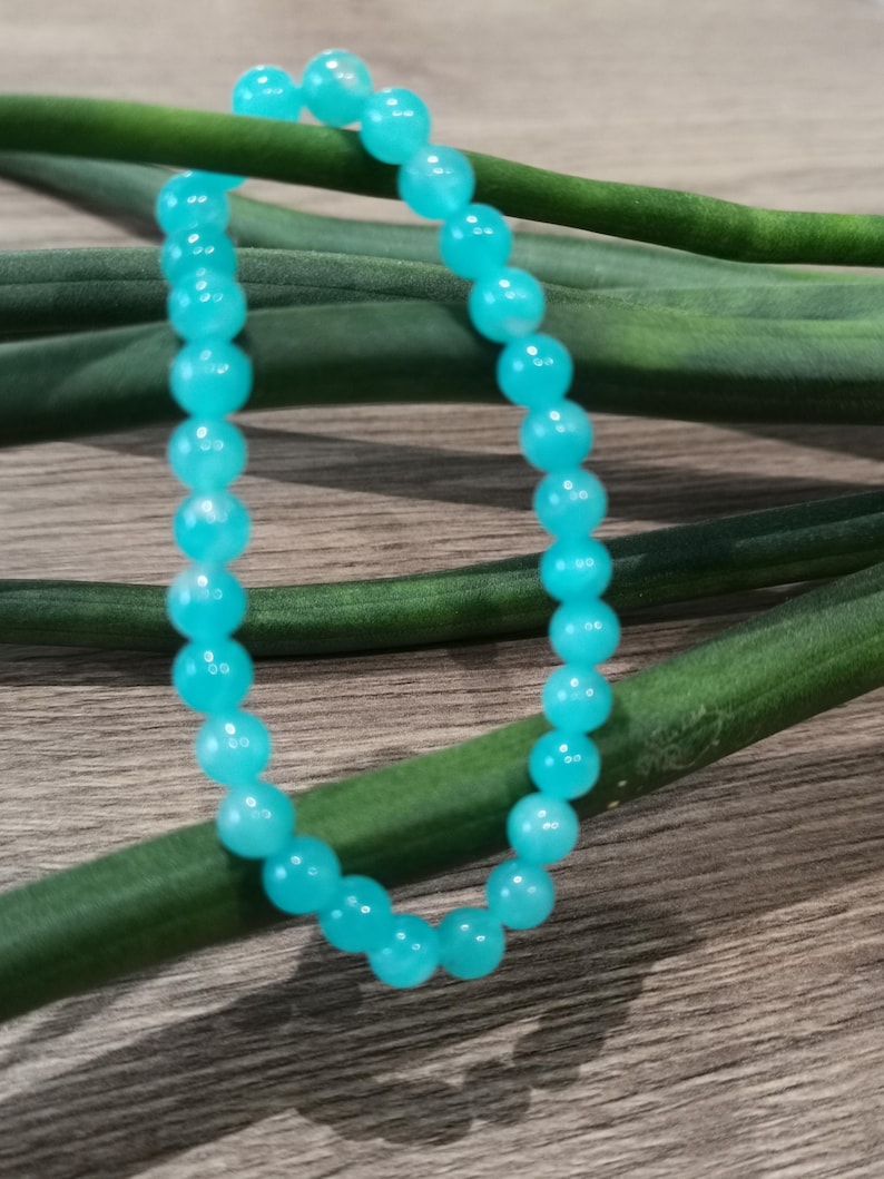 Amazonite Natural Stone From Peru, 6 Mm Pearl Bracelet, Beautiful ...
