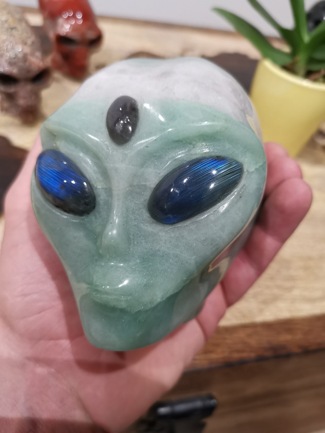 Alien Skull 4.1 Inch, Green AVENTURINE / Roswell, Extra Terrestrial ...