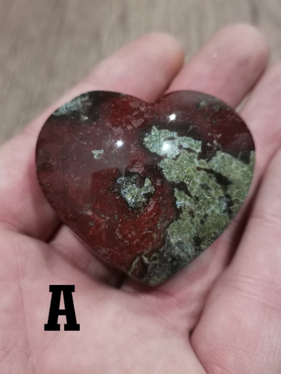 Dragon Blood Jasper Natural Stone / HEART, Palm Stone / Lithotherapy - Etsy
