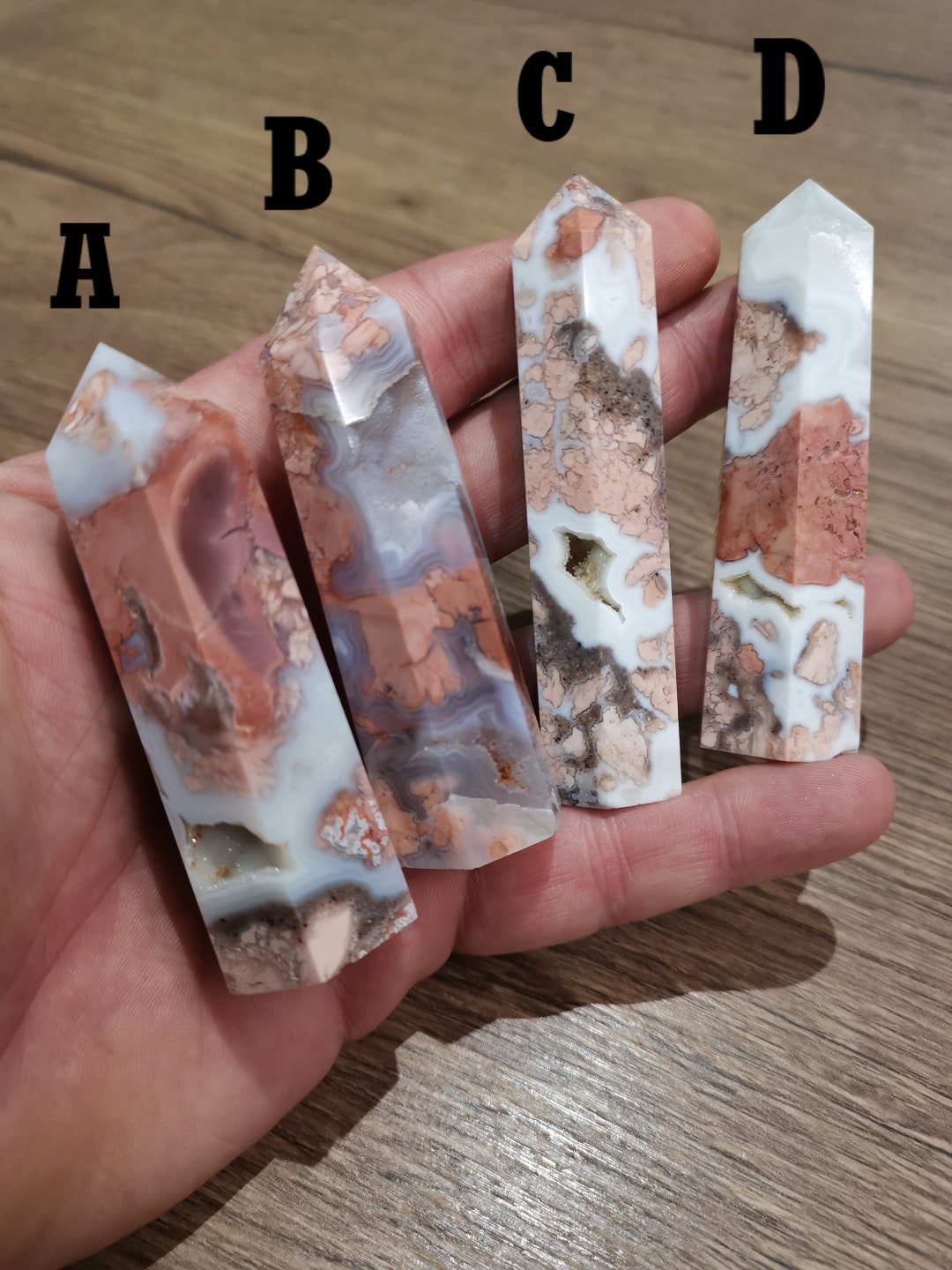 Antique Pink Agate, Beautiful Obelisk With Geode, Natural Stone ...