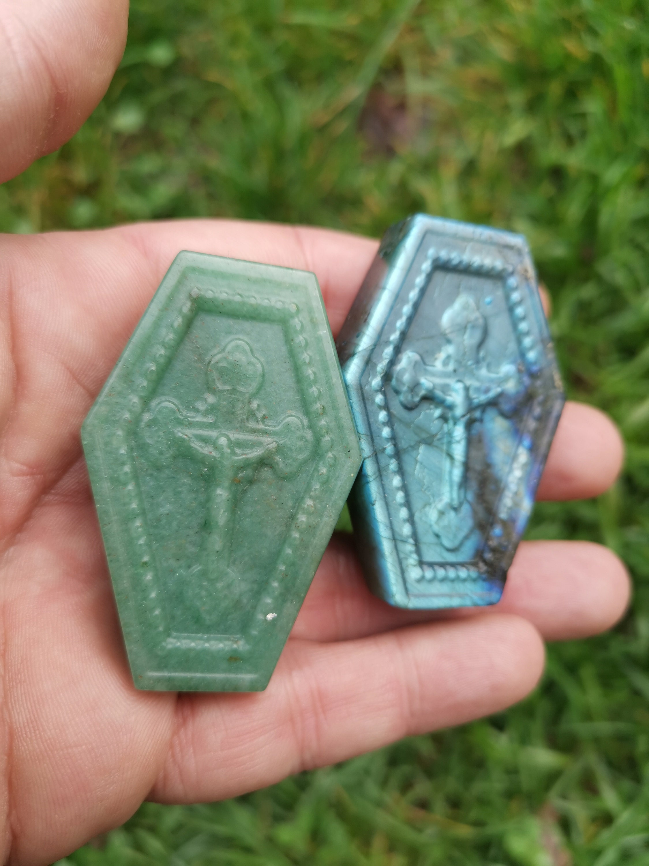 Medallion, Pocket Stone, Crucifix, Jesus, YOUR Choice Obsidian ...
