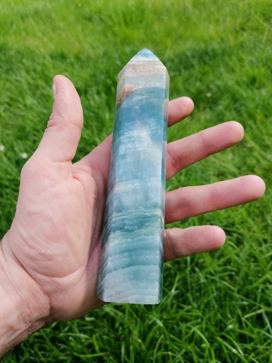 Argentine Blue Onyx / Obelisk / Tower 450 Gr Rare / Top Quality ...