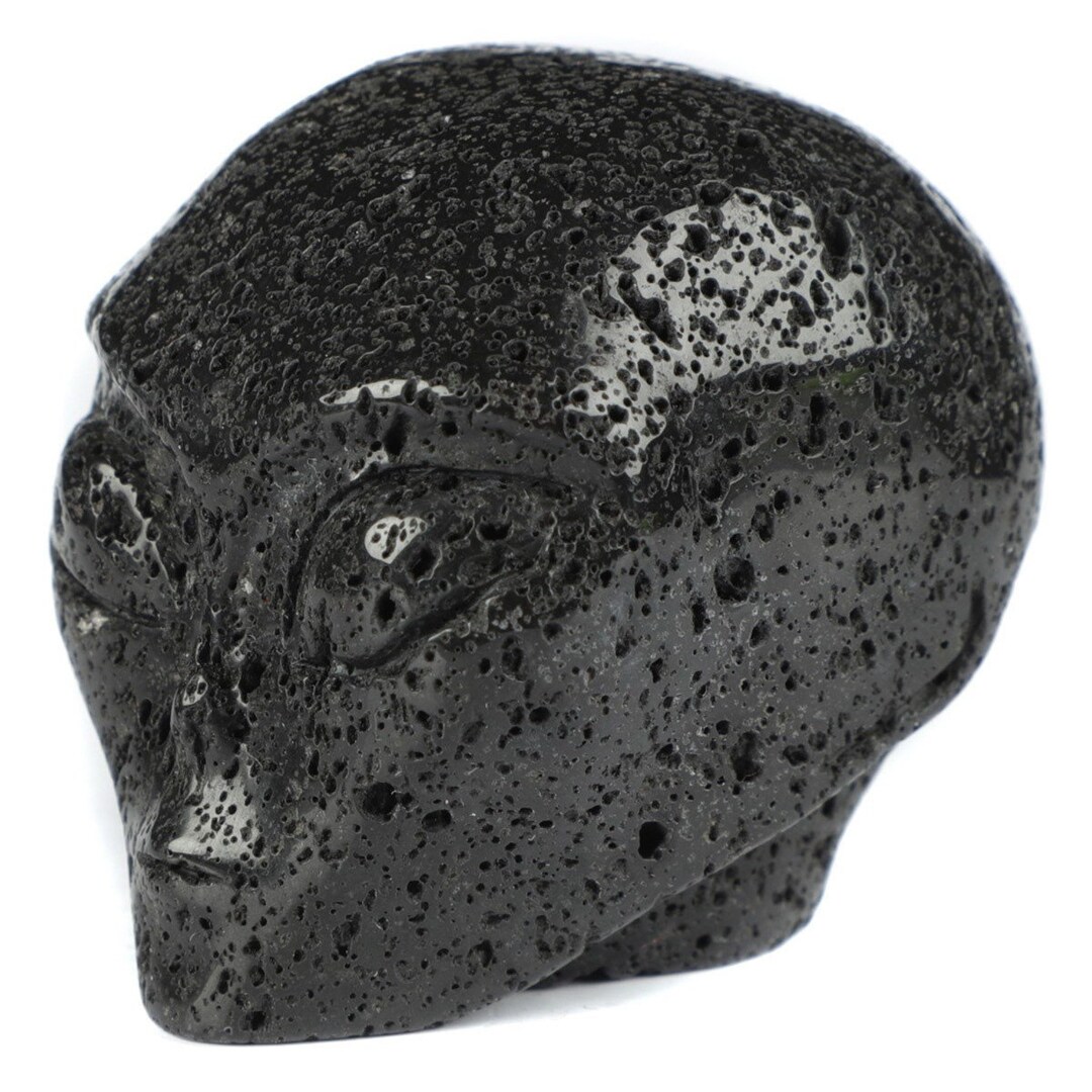 Lava Stone Carved Alien Skull, Collectible Carved Minerals / REIKI ...