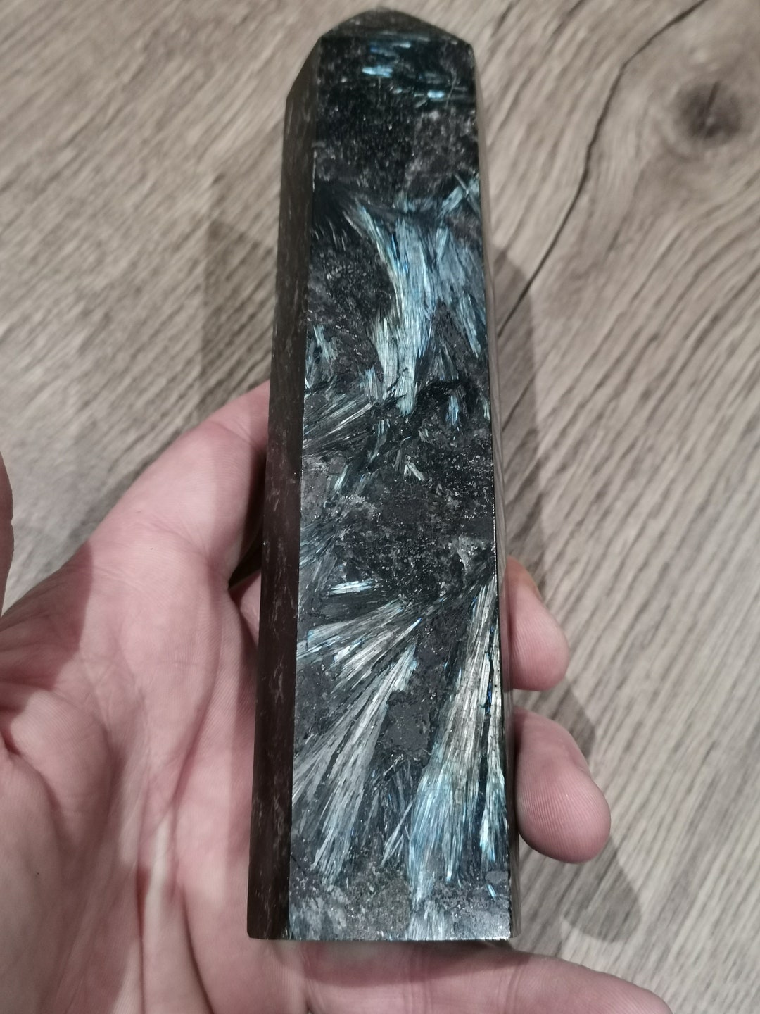 Obelisk / Tower in Astrophyllite 700 Gr Stone With Blue / Gray Flash - Etsy
