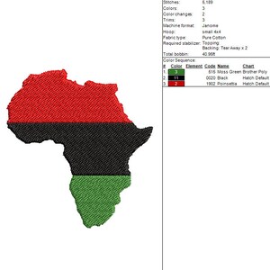 Africa Map Embroidery Design - Etsy