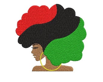 Queen Afro Face Embroidery Design African Woman in Hat - Etsy