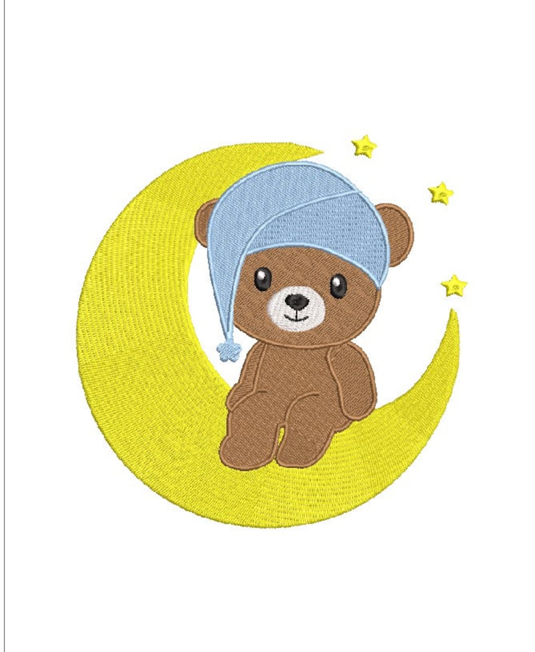 Teddy Bear Moon Embroidery Design 5 Sizes 2-6 Inches - Etsy