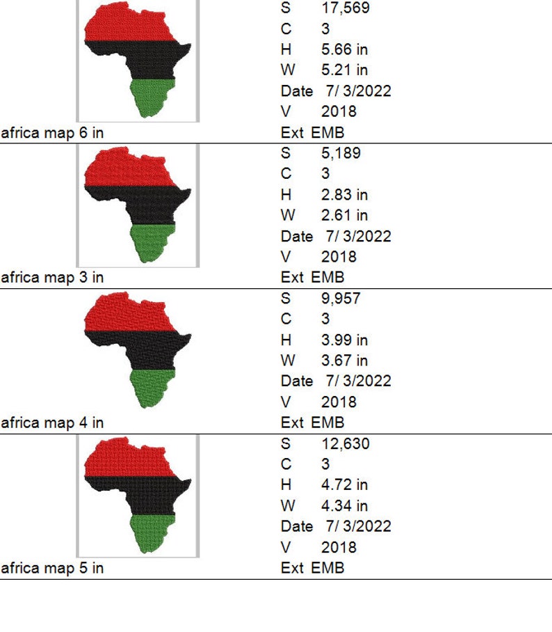 Africa Map Embroidery Design | Etsy