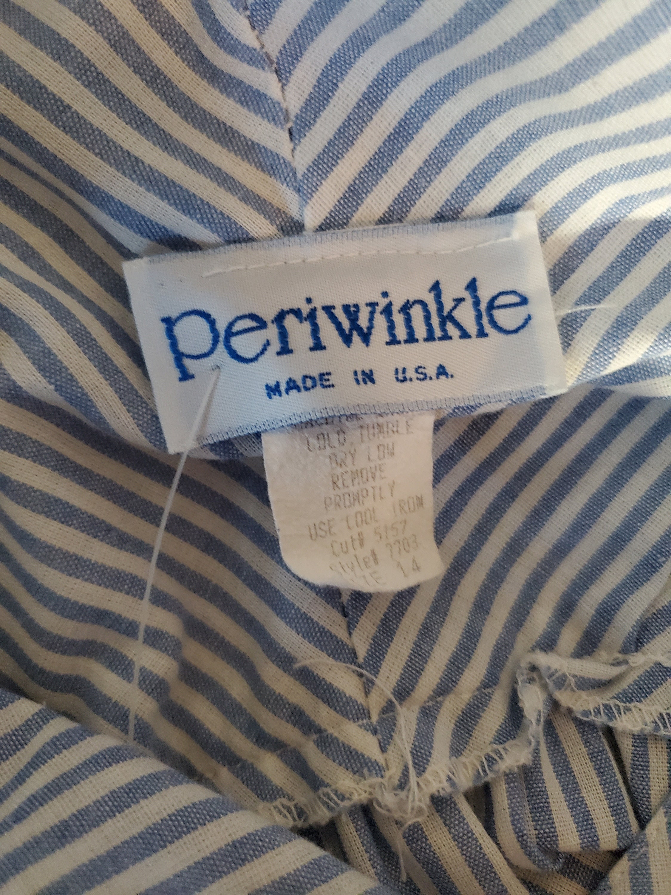 Periwinkle Blue-and-white Striped Midi Dress - Etsy