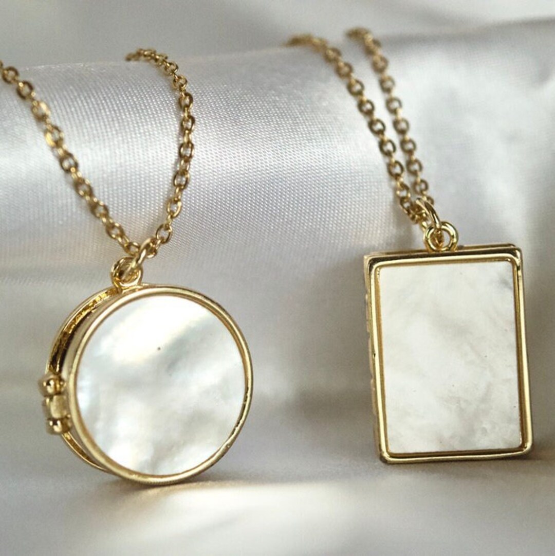 RESIN LOCKET NECKLACE / Stainless Steel Necklace / Pearl Locket ...