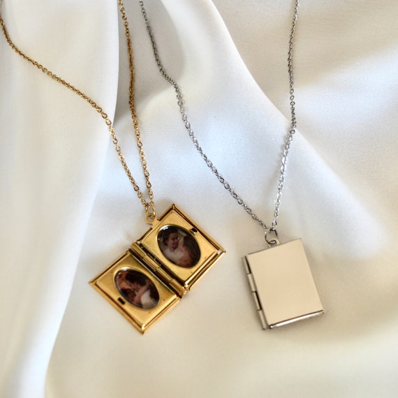 RESIN LOCKET NECKLACE / Stainless Steel Necklace / - Etsy