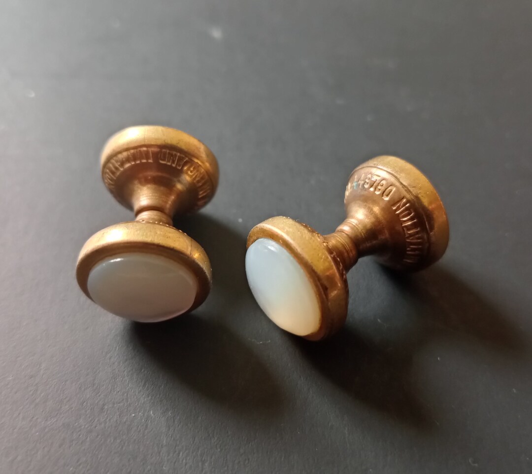 Vintage Pair Extending Chain Cuff Links Mother of Pearl Patent No ...