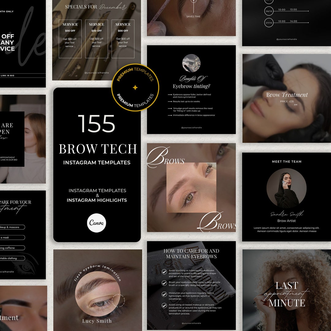 Brow Tech Instagram Templates Brow Artist Instagram Posts - Etsy