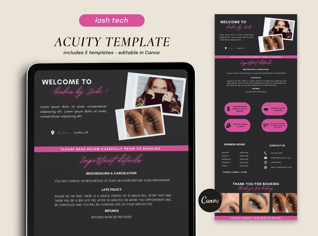 DIY Acuity Scheduling Template, Pink Website Template,booking Site ...