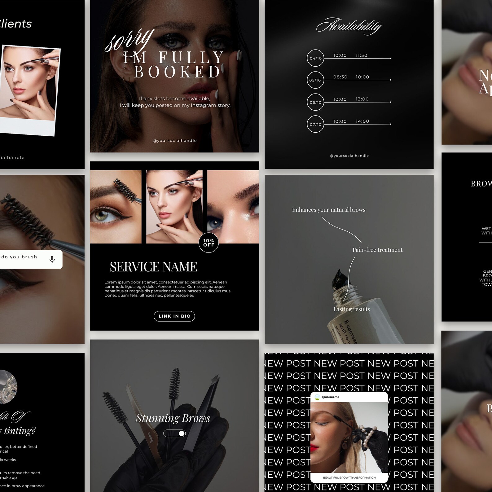 150 Brow Tech Templates ,brow Lamination Template, Brow Tint Template ...