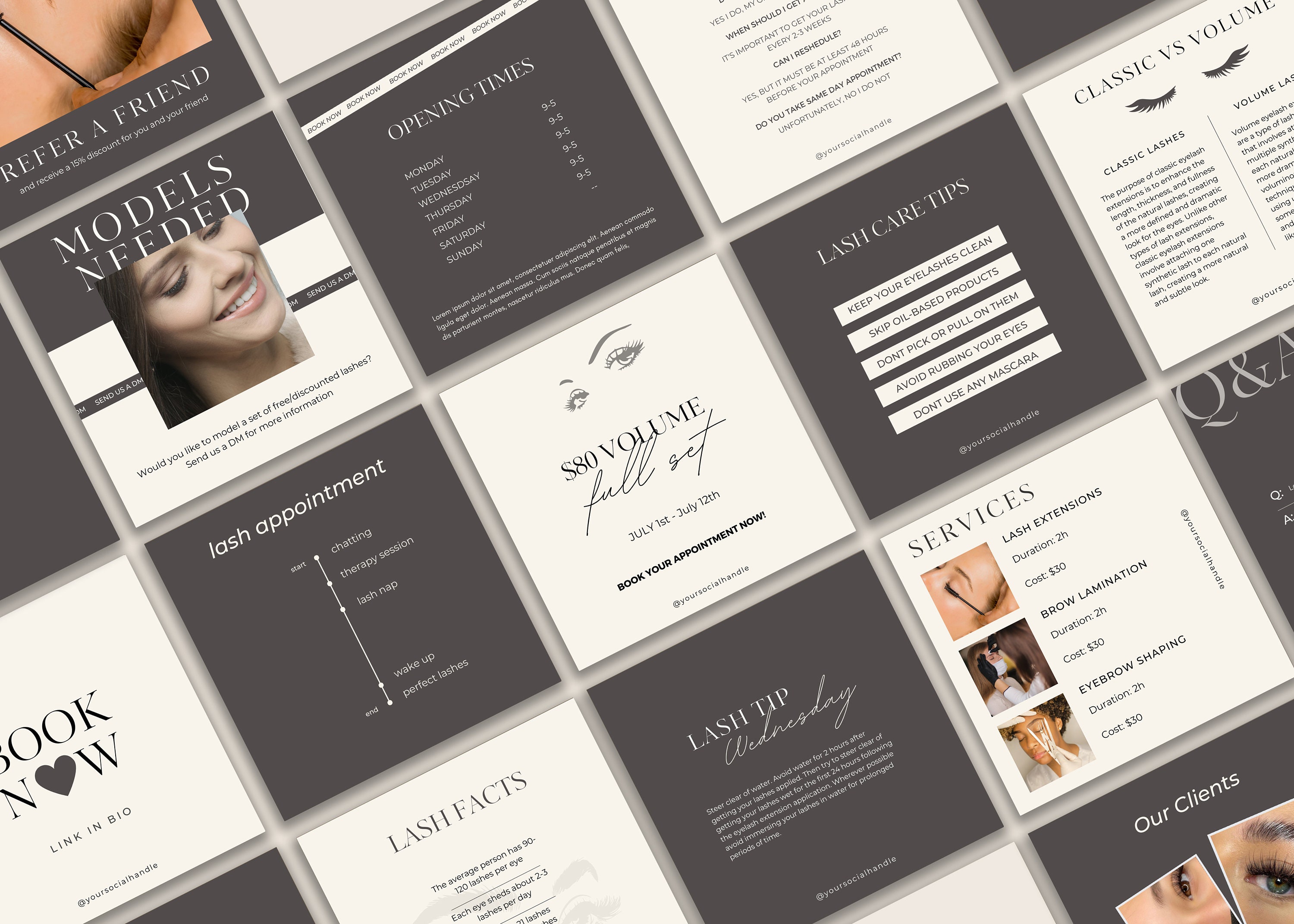 130 Lash Tech Instagram Post Templates, Lash Artist Content , Lash ...