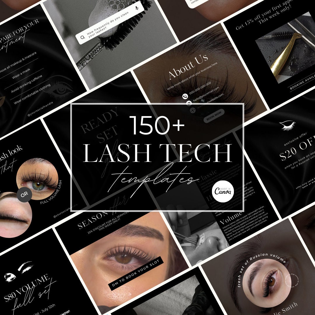 Lash Tech Instagram Template Lash Tech Instagram Post Lash - Etsy