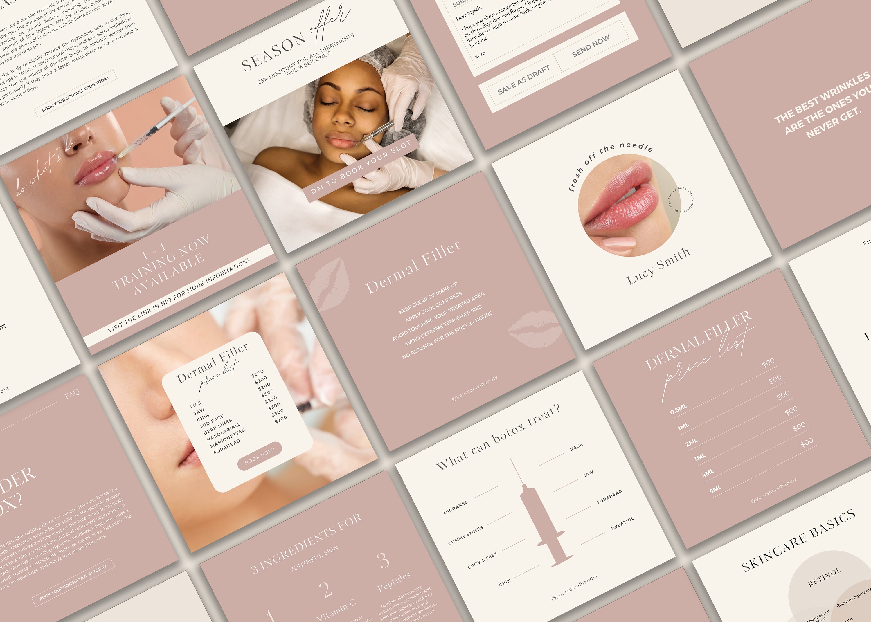 120 Botox and Filler Instagram Templates Pink Botox - Etsy