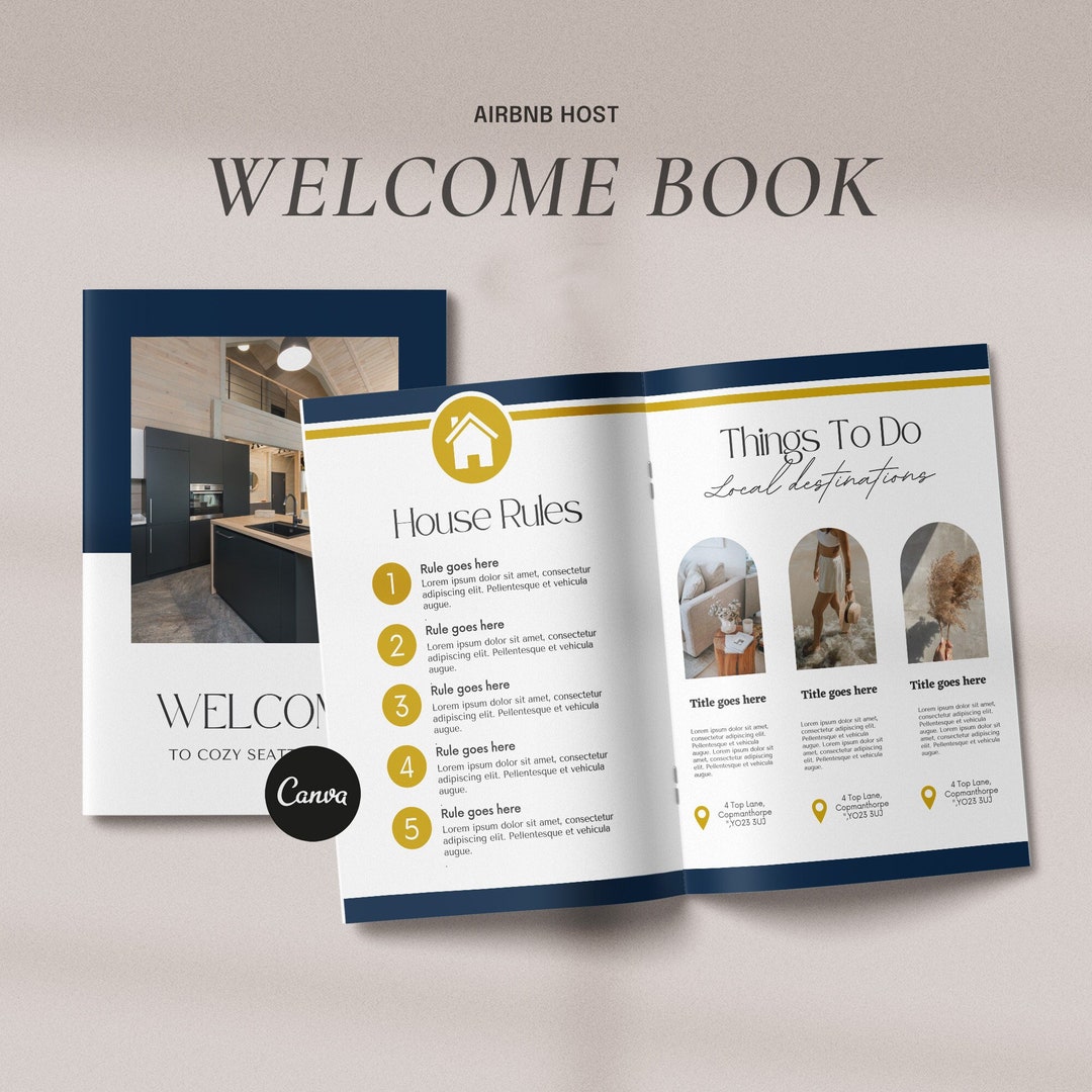 Welcome Book Template for Airbnb Hosteditable Airbnb Guest - Etsy