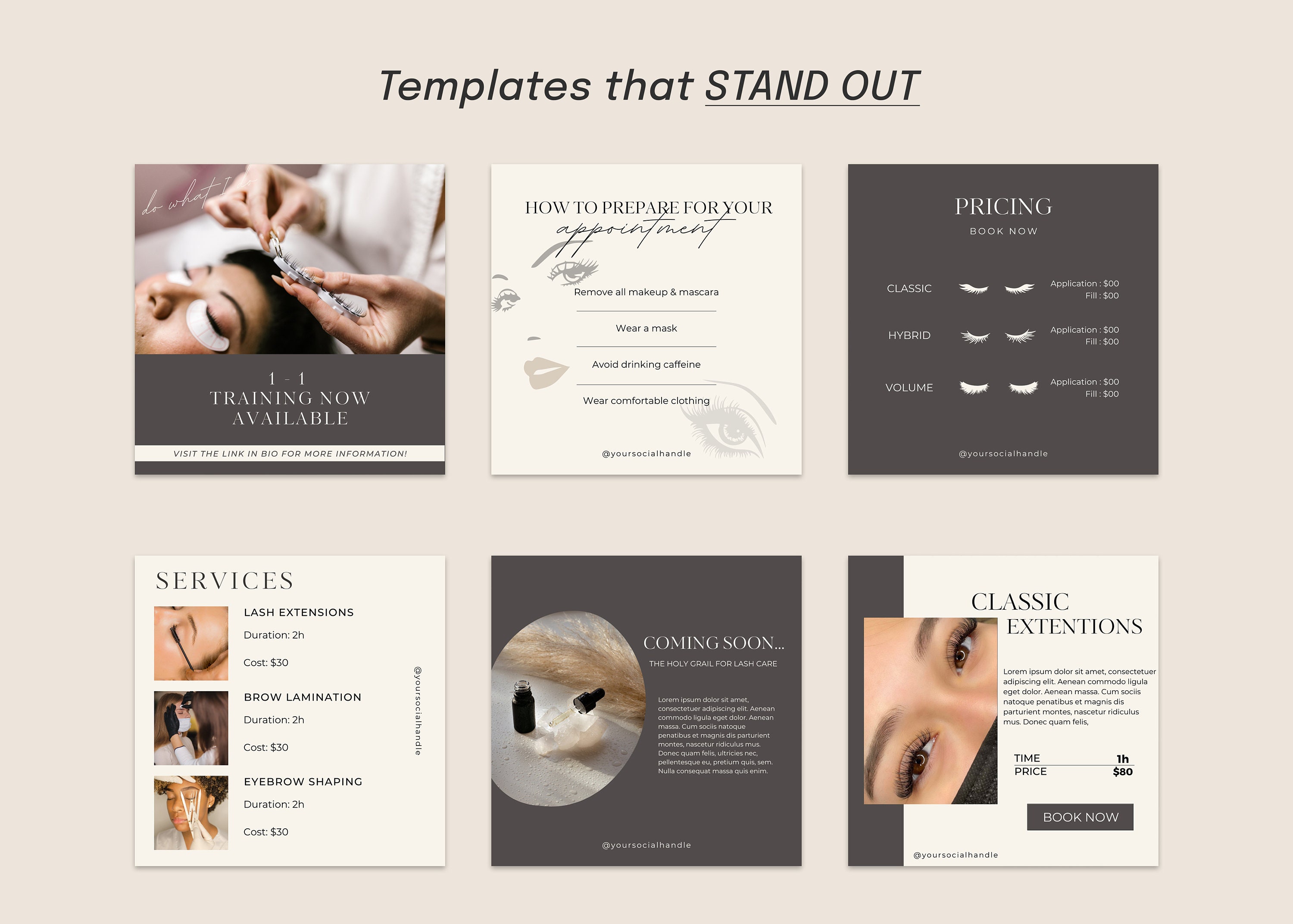 130 Lash Tech Instagram Post Templates, Lash Artist Content , Lash ...