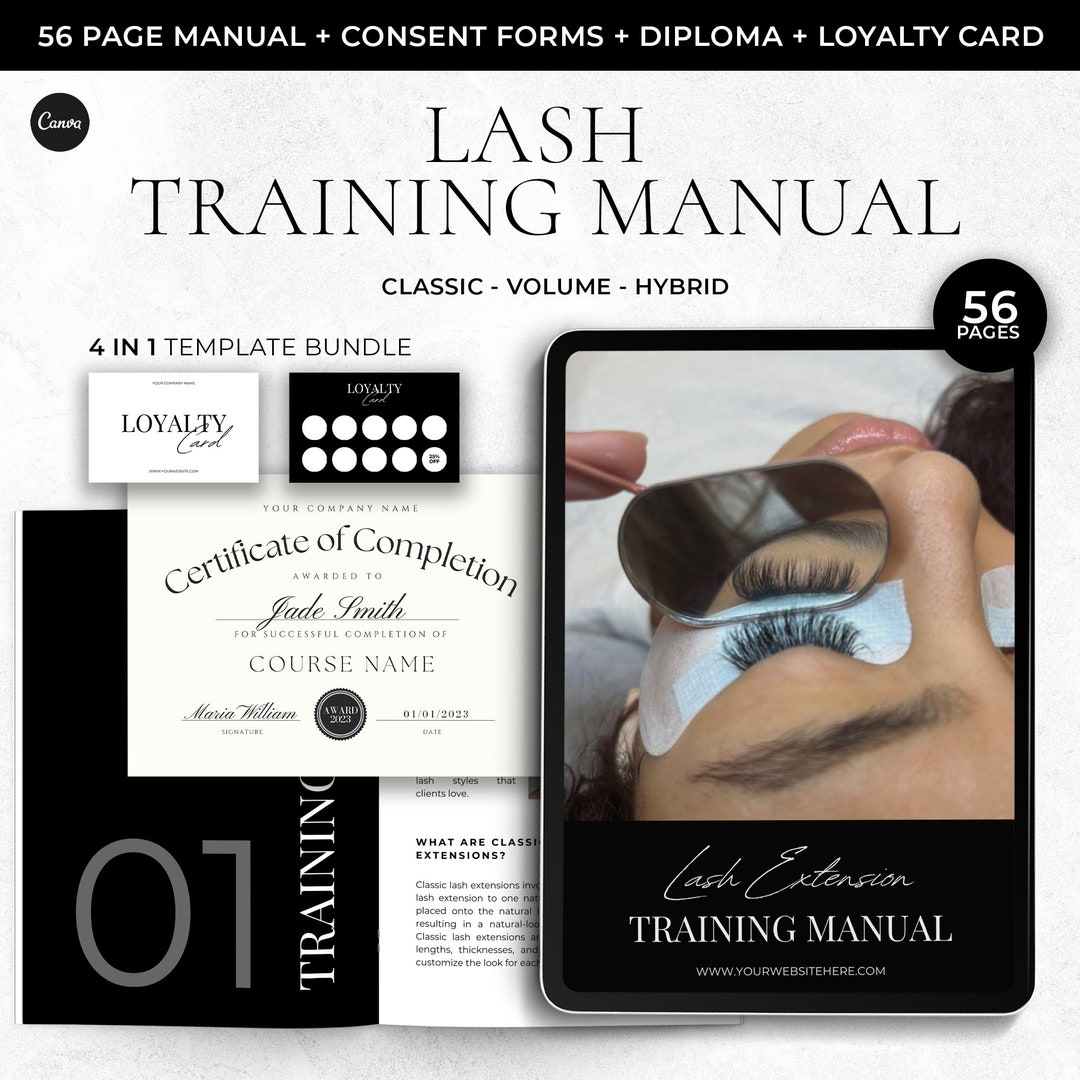 Lash Extension Training Guide, Eyelash Extension Training Manual, Lash Instructor Manual Ebook ...