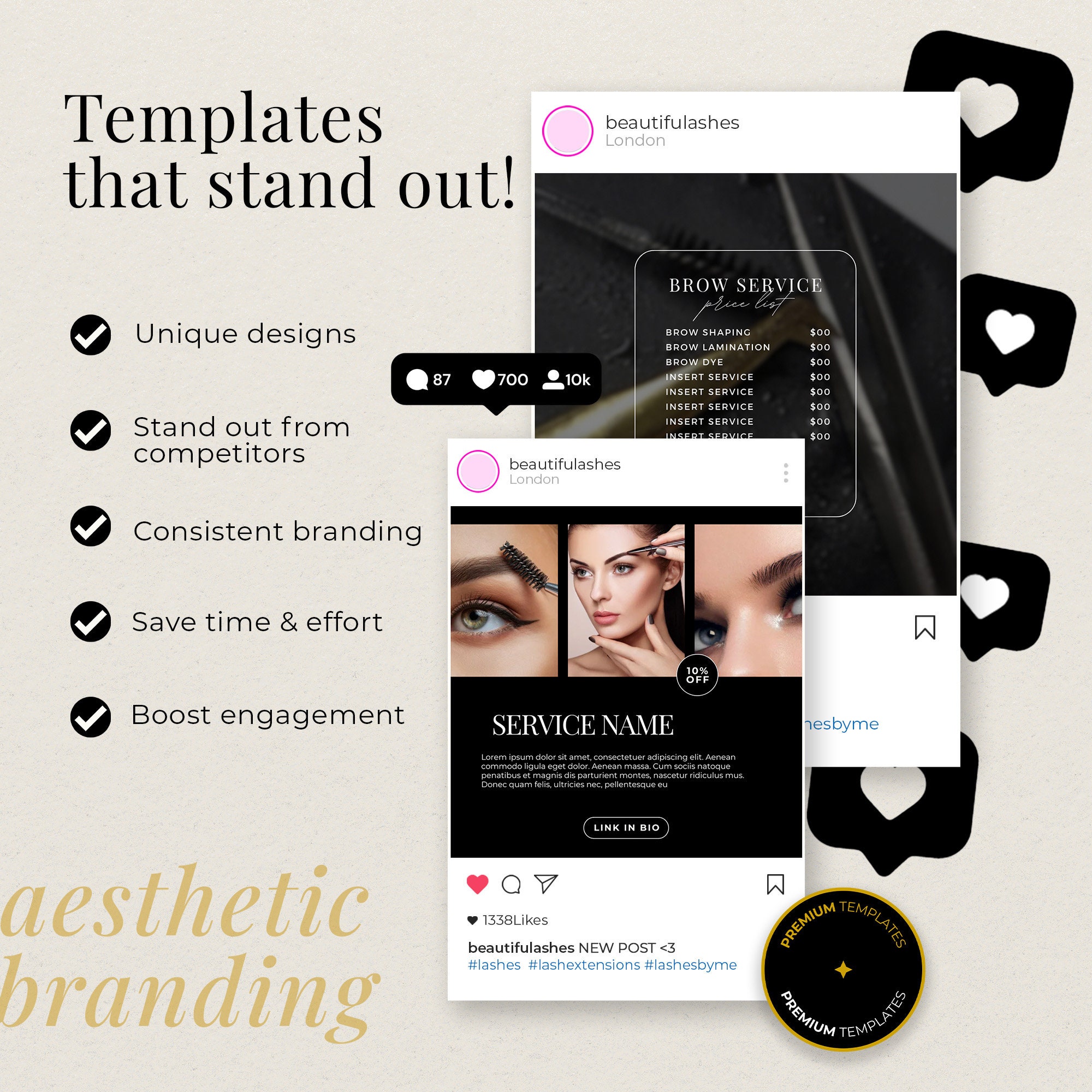 150 Brow Tech Templates ,brow Lamination Template, Brow Tint Template ...