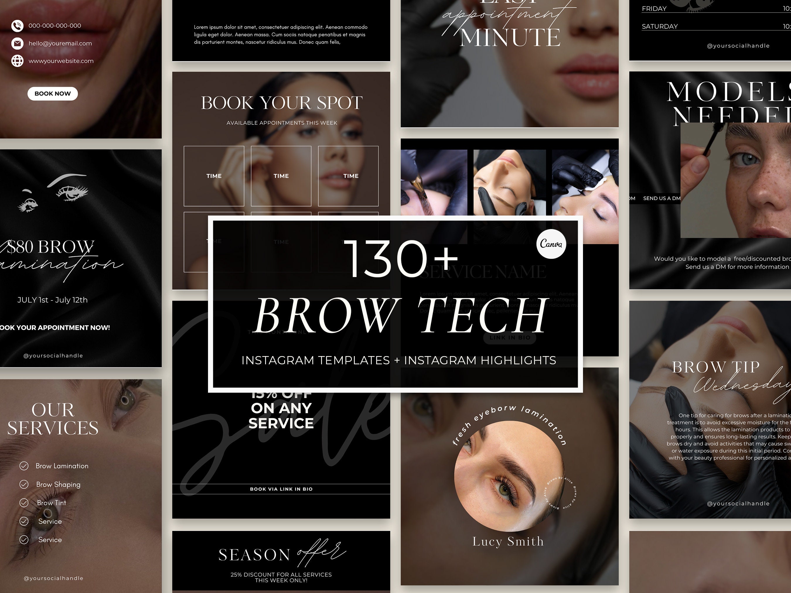 Brow Technician Instagram Templatesbrow Artist Instagram - Etsy