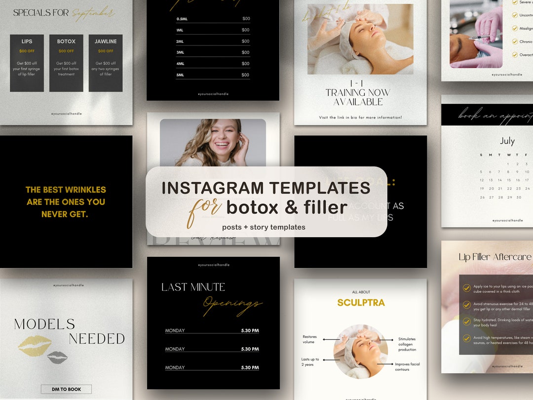 Botox and Filler Instagram Post Templates, Botox Templates , Nurse ...