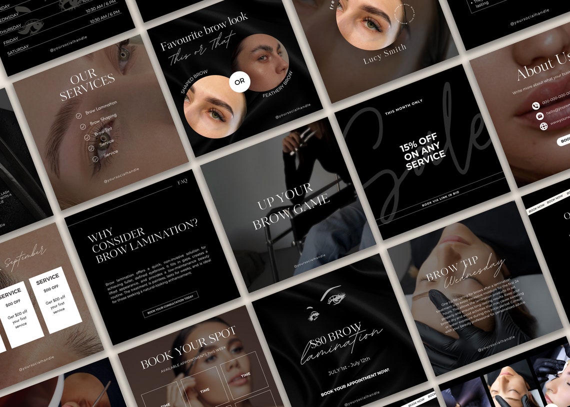 Brow Tech Instagram Templates Brow Artist Instagram Posts - Etsy