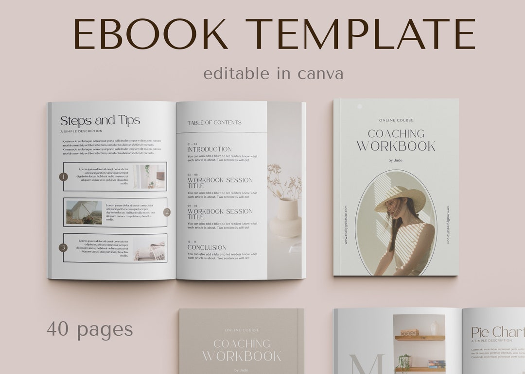 40 Page Editable Ebook Template , Canva Coaching Workbook Template ...