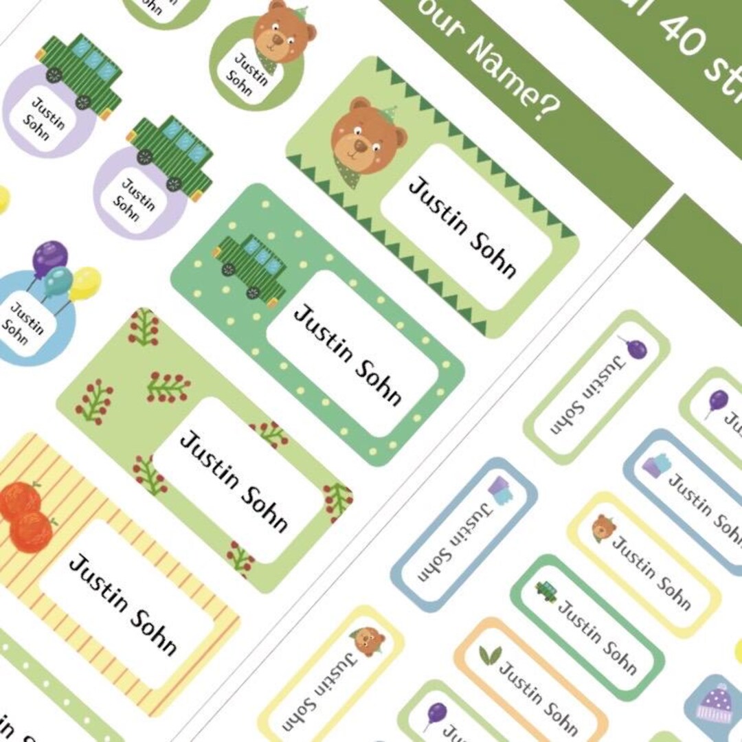 Waterproof Name Stickers Daycare Kinder Labels, School Name Labels - Etsy