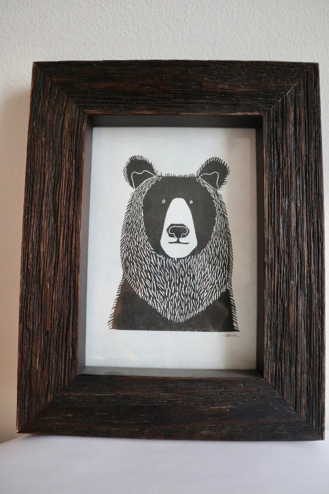 Grizzly Bear Linocut Print | 5 X 7 | Unframed - Etsy