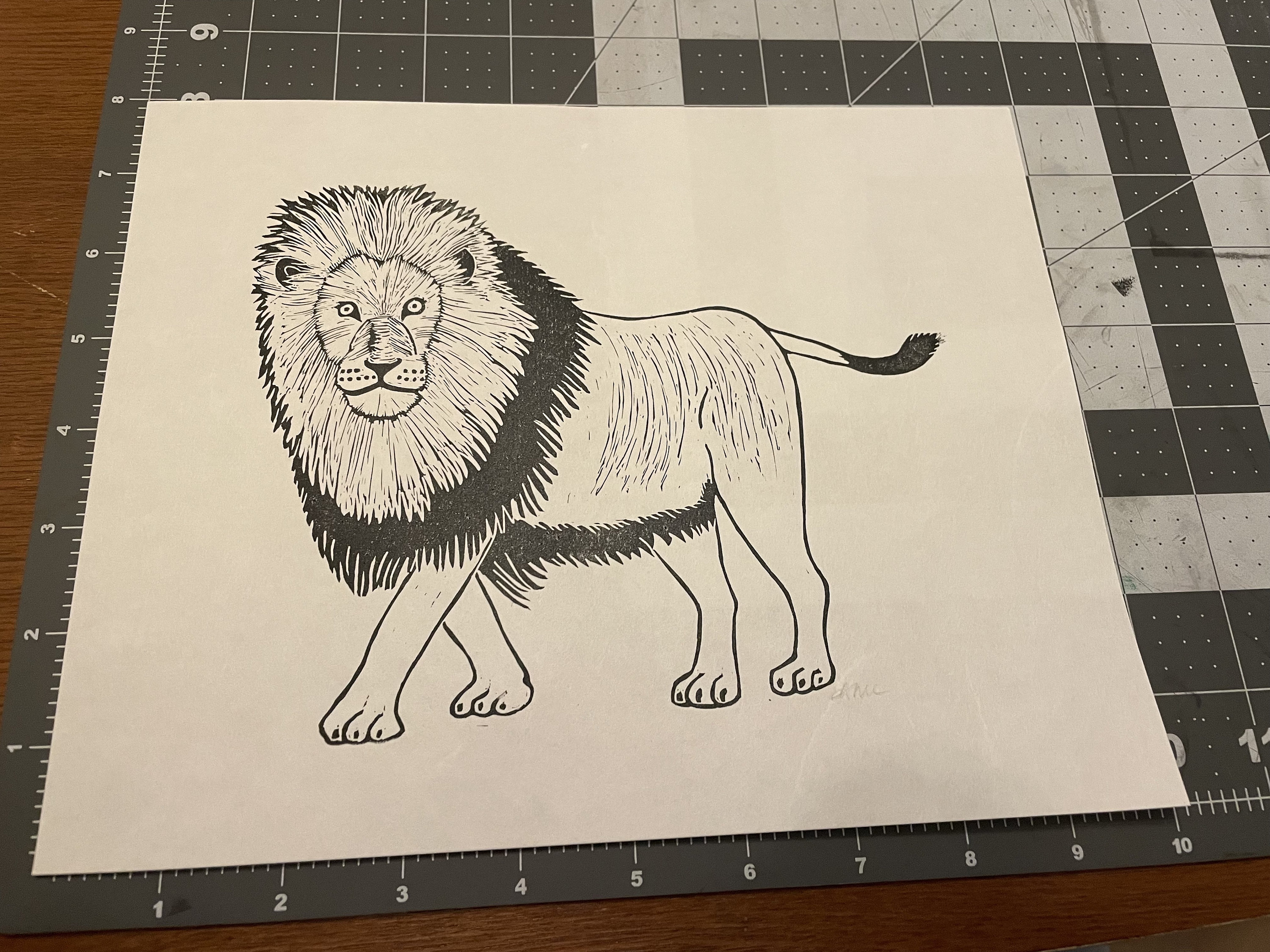 Lion Linocut Print | 8 X 10 | Unframed - Etsy