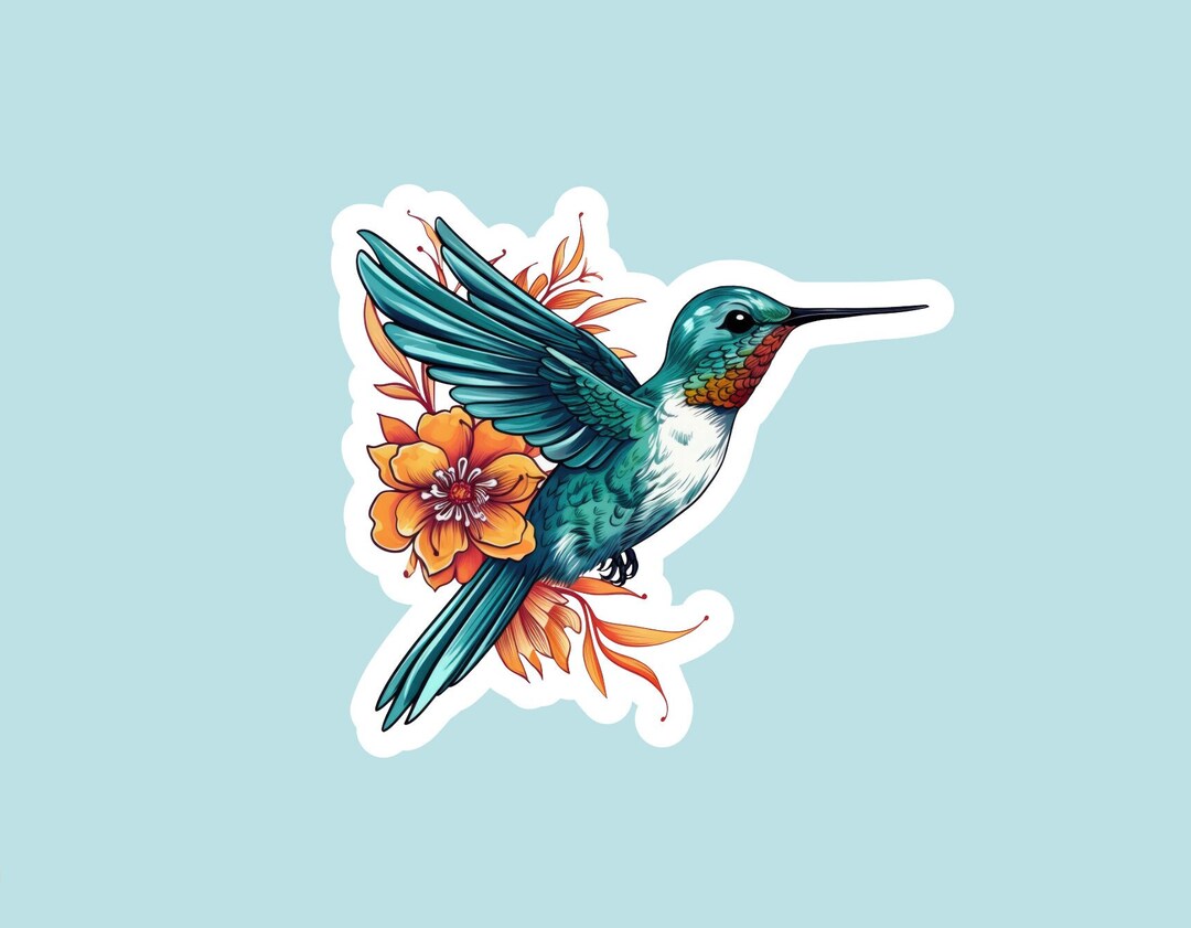 Hummingbird Sticker, Birds, Waterproof Stickers, Water Bottle, Laptop ...