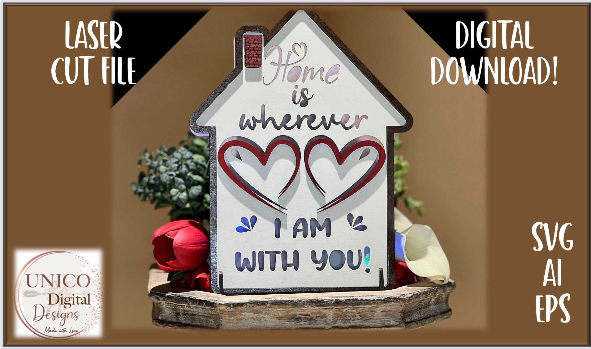 LIGHT UP Home SVG Sign, Laser Cut File, Svg File, Digital Design ...