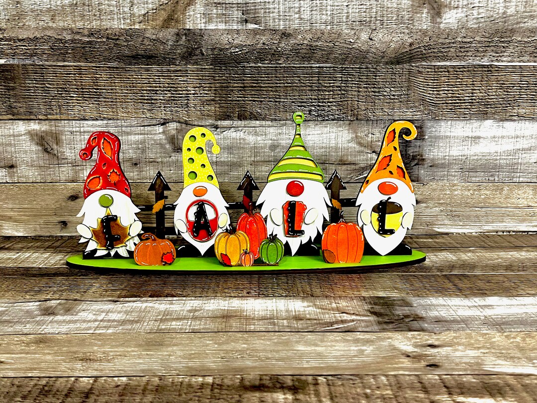 GNOMES FALL Scene Sign Digital File, Autumn Decor, Glowforge File ...