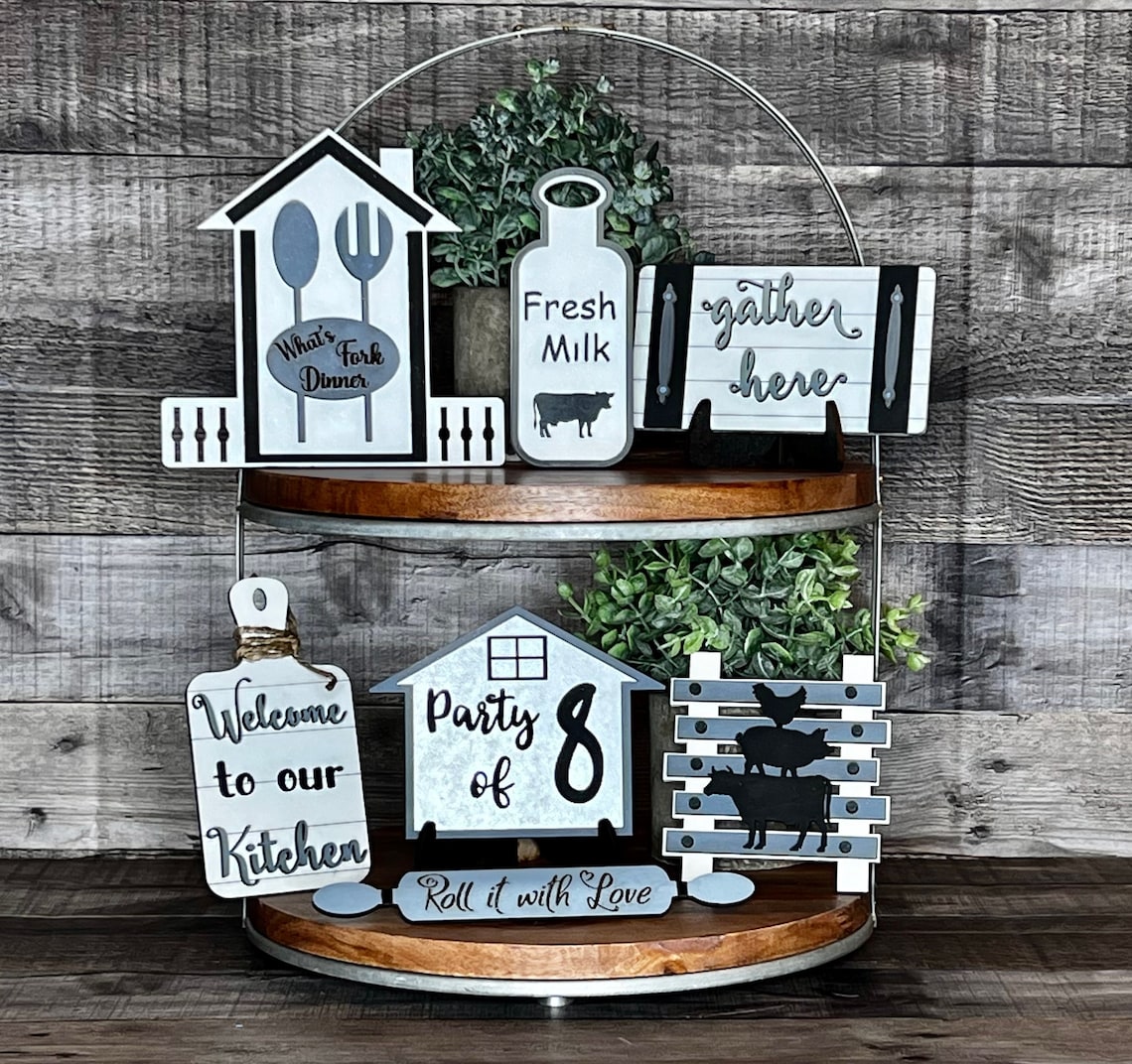 Kitchen Tiered Tray SVG File Laser Cut File Glowforge - Etsy