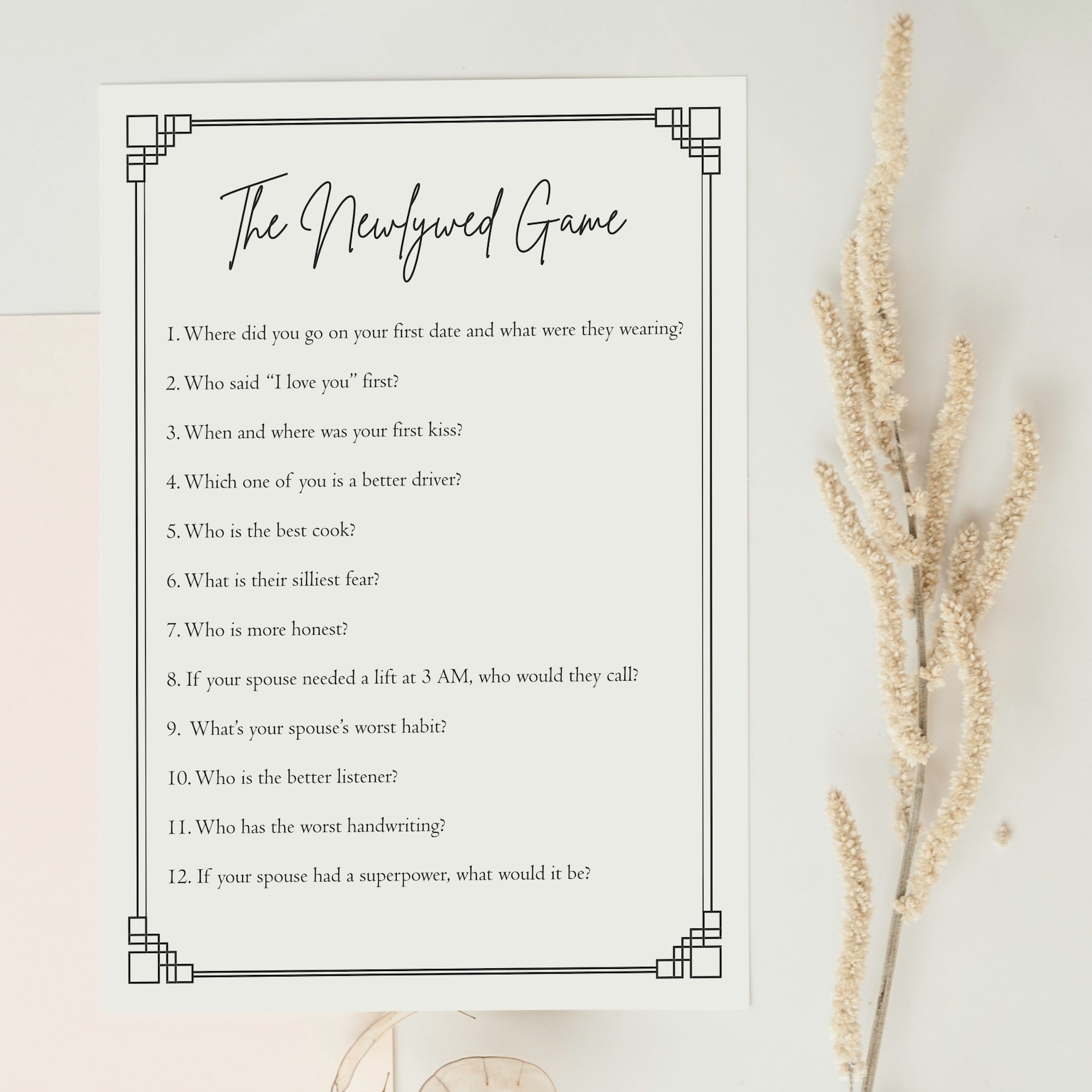The Newlywed Game for Wedding, Party, Reception, Anniversary | 5x7 ...